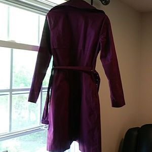 JustFab | Jackets & Coats | Plum Purple Cotton Trench Coat | Poshmark